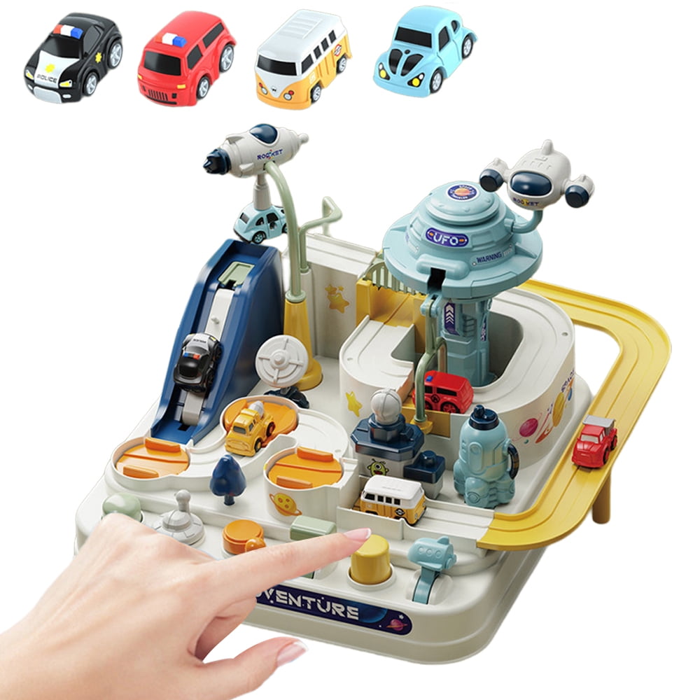 Car Adventure Toys with 4 Mini Car Race Track for 3 4 5 6 7 8 Year Old ...