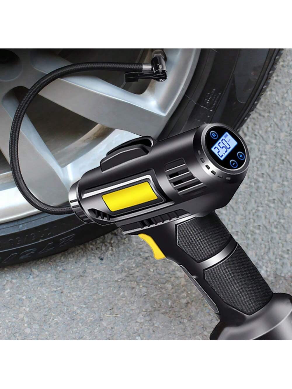 Car Air Compressor Digital Tire Inflator Auto Stop Portable With LED ...