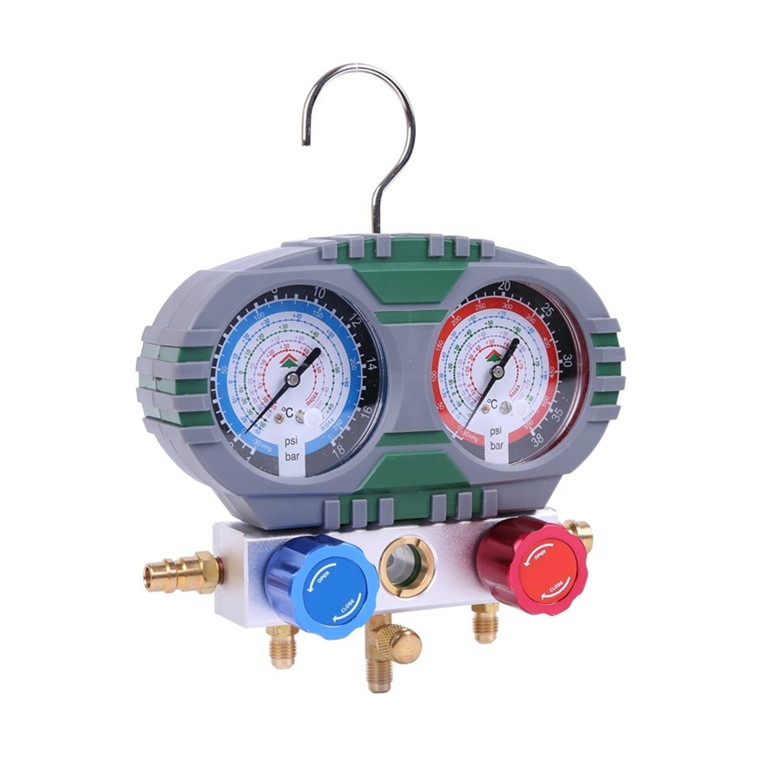 Car Air Conditioning Pressure Manifold Gauge Hose Kit For R134A R410 R22 Refrigerant Set With ...