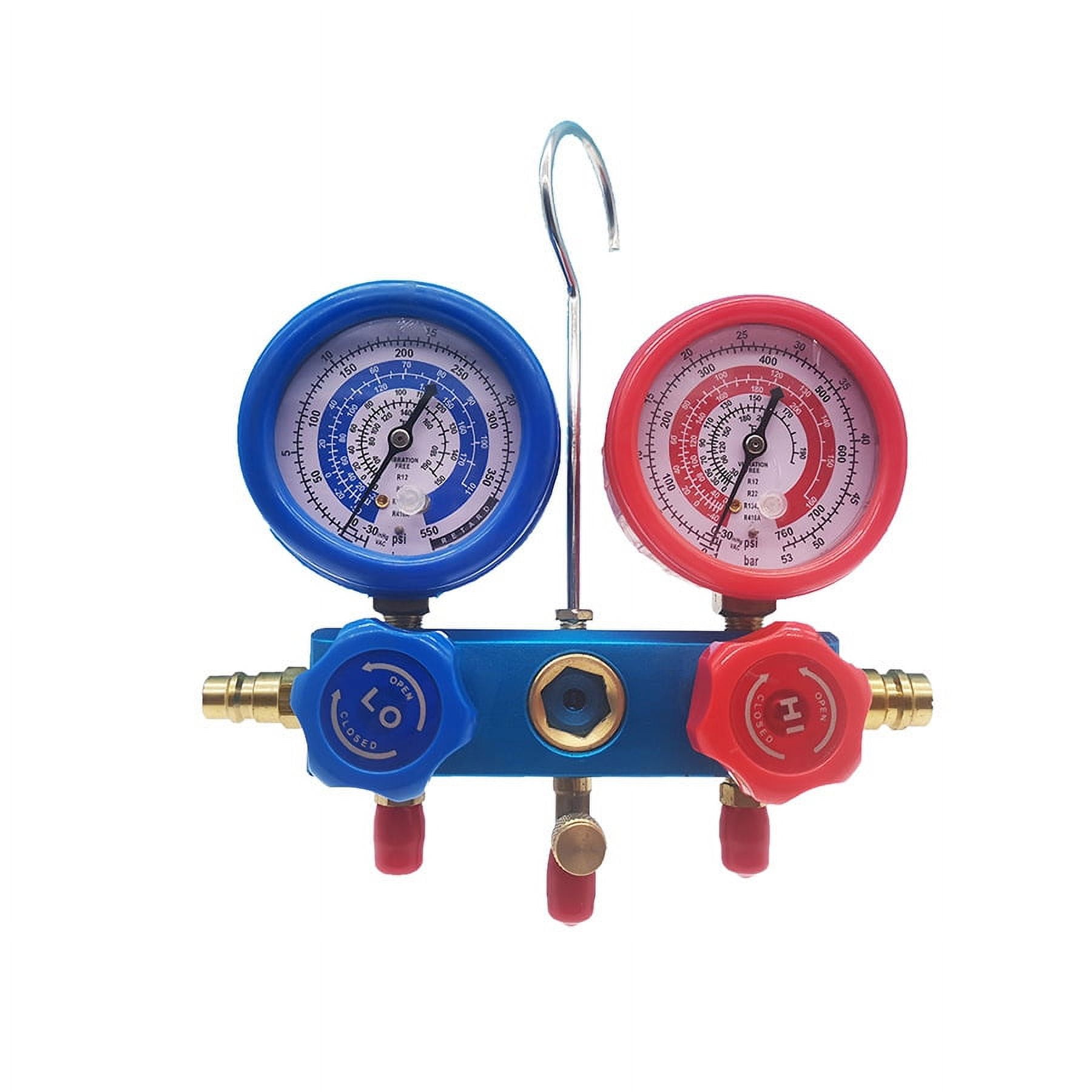 Car Air Conditioning Pressure Manifold Gauge Hose Kit For R22 R-410A R-134a R-404A Refrigerant ...