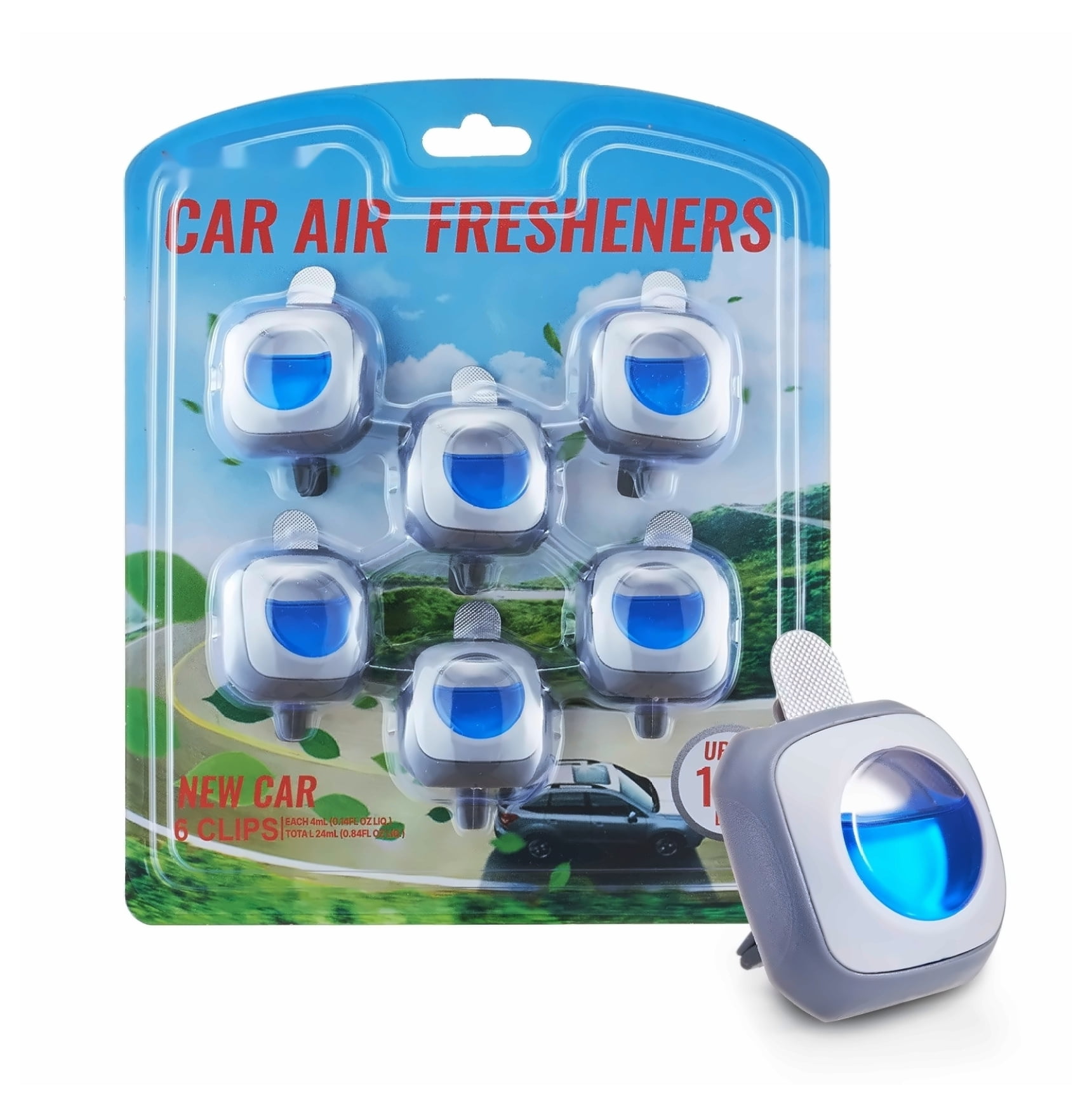 Car Air Freshener 6-Pack, New Car Scent Vent Clips, 4ml Each - Walmart.com