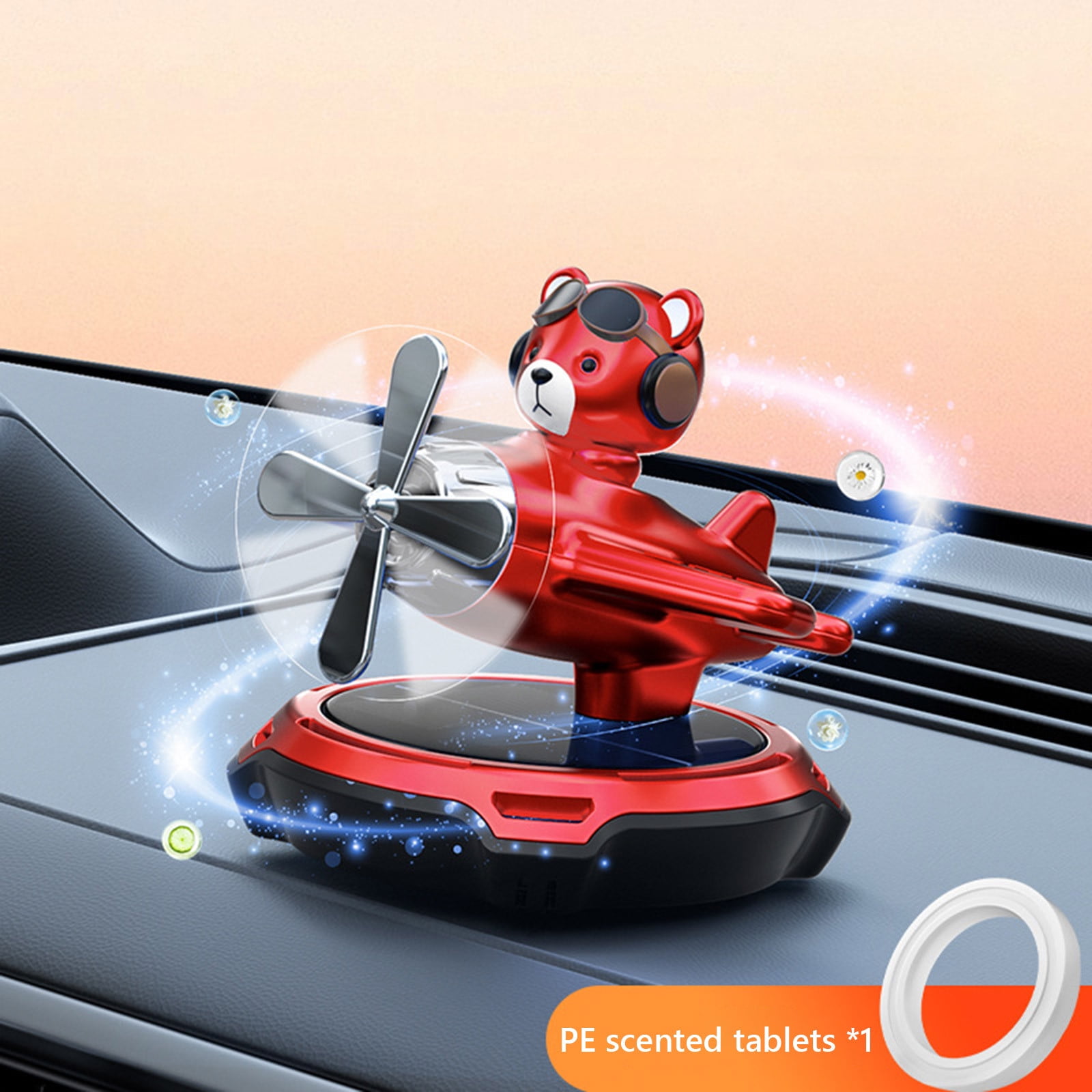 Car Air Freshener,Bear Cute Rotating Propeller Air Outlet Airplane Car ...