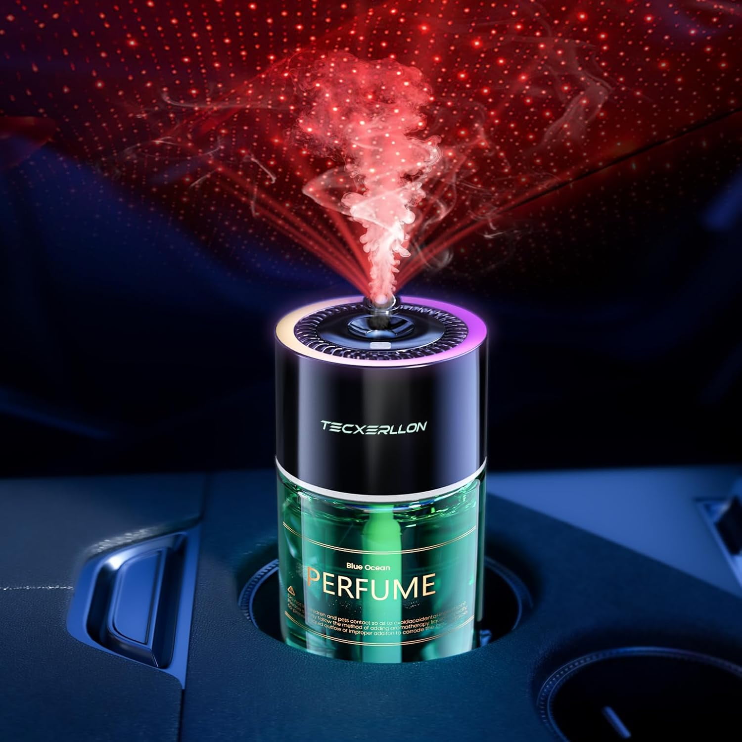 Car Air Freshener, Car Diffuser with RGB Ambient Light & Starry Ceiling ...