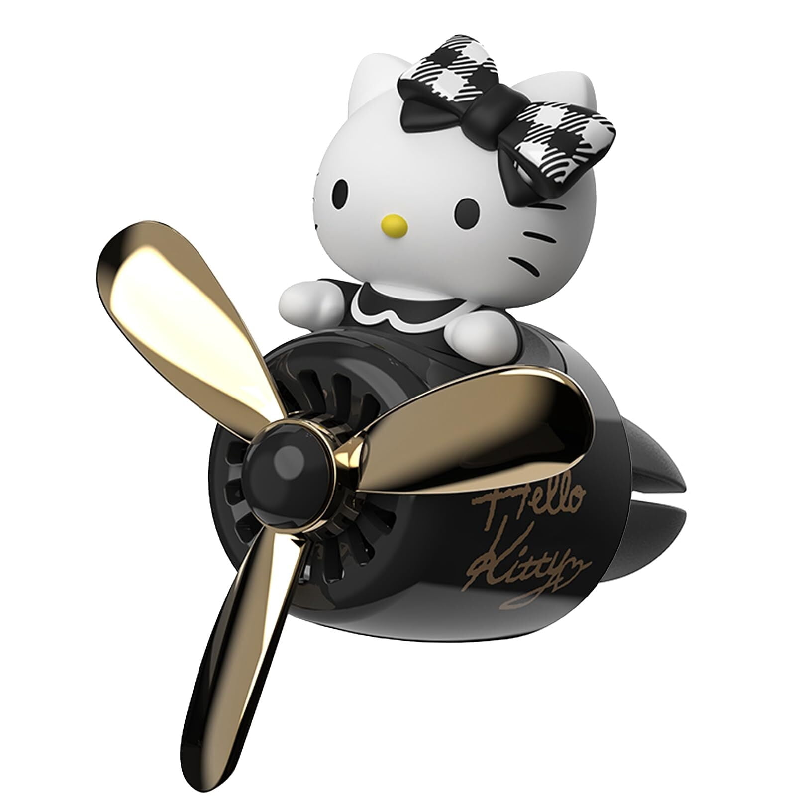 Car Air Freshener,Cute Cat Pilot Car Diffuser Rotating Propeller Air ...