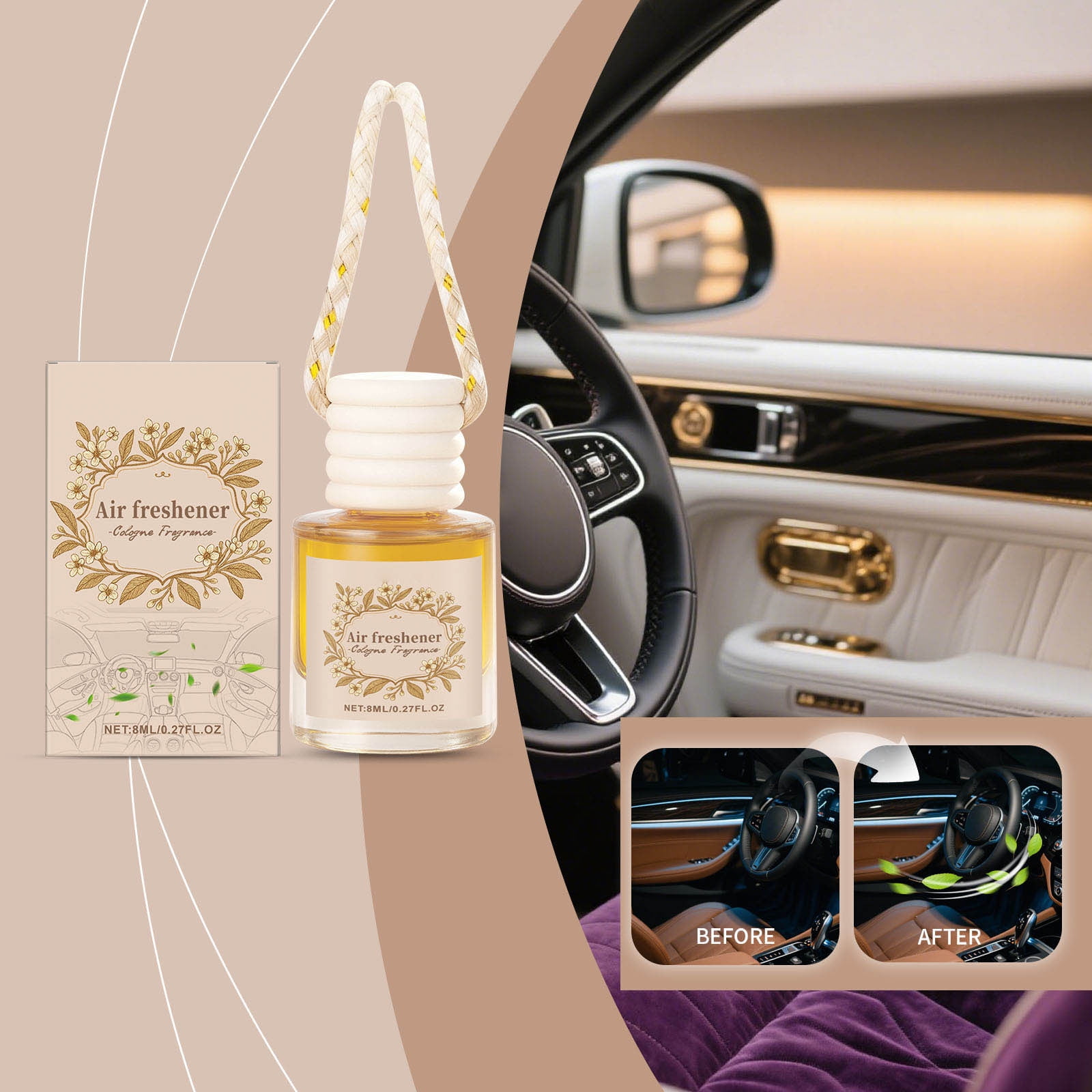 Car Air Freshener Hanging Diffuser – Long-Lasting Essential Oil Scent ...