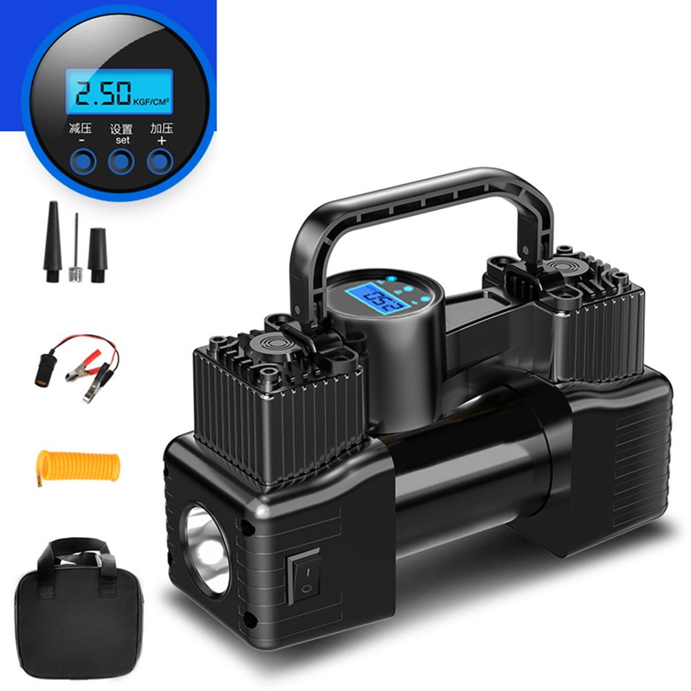 Car Air Pump Portable High Power Double Cylinder Tire Electric Air Pump ...