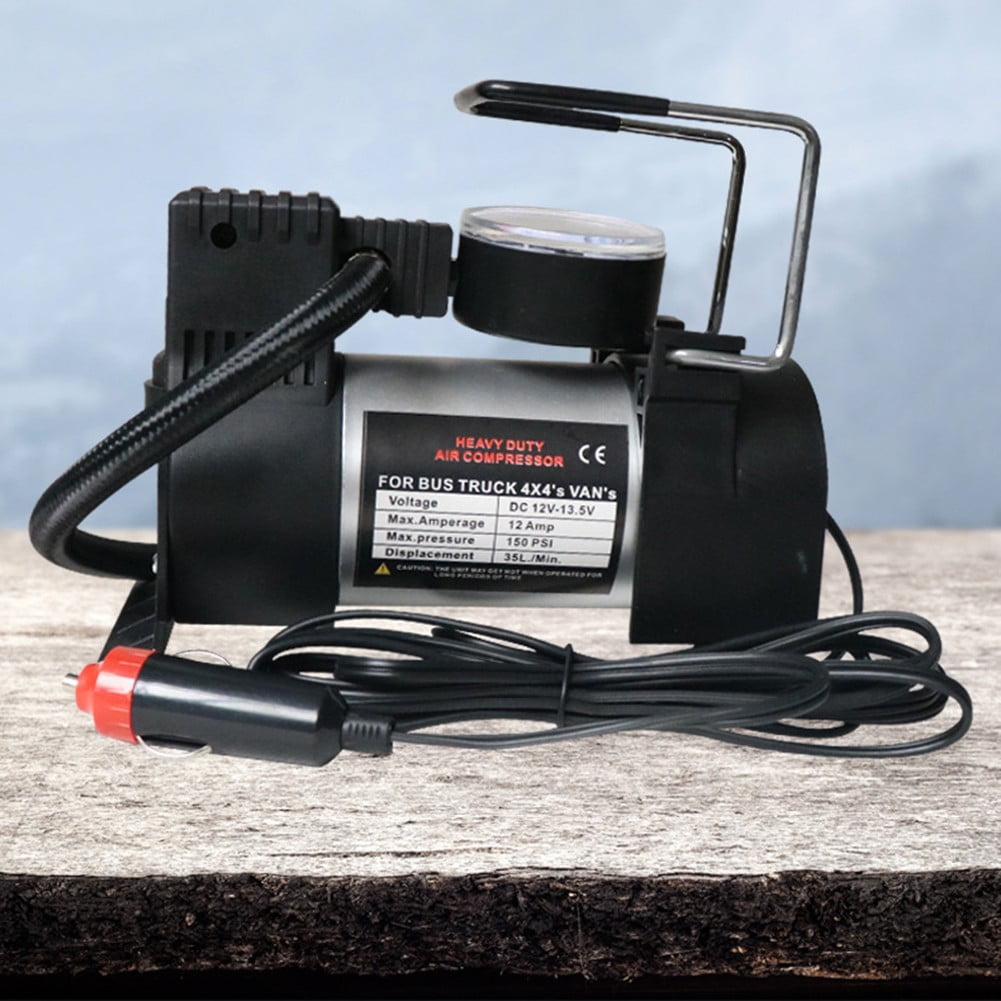 Car Air Pump Portable Metal Air Compressor Digital Wheel Pressure Gauge ...