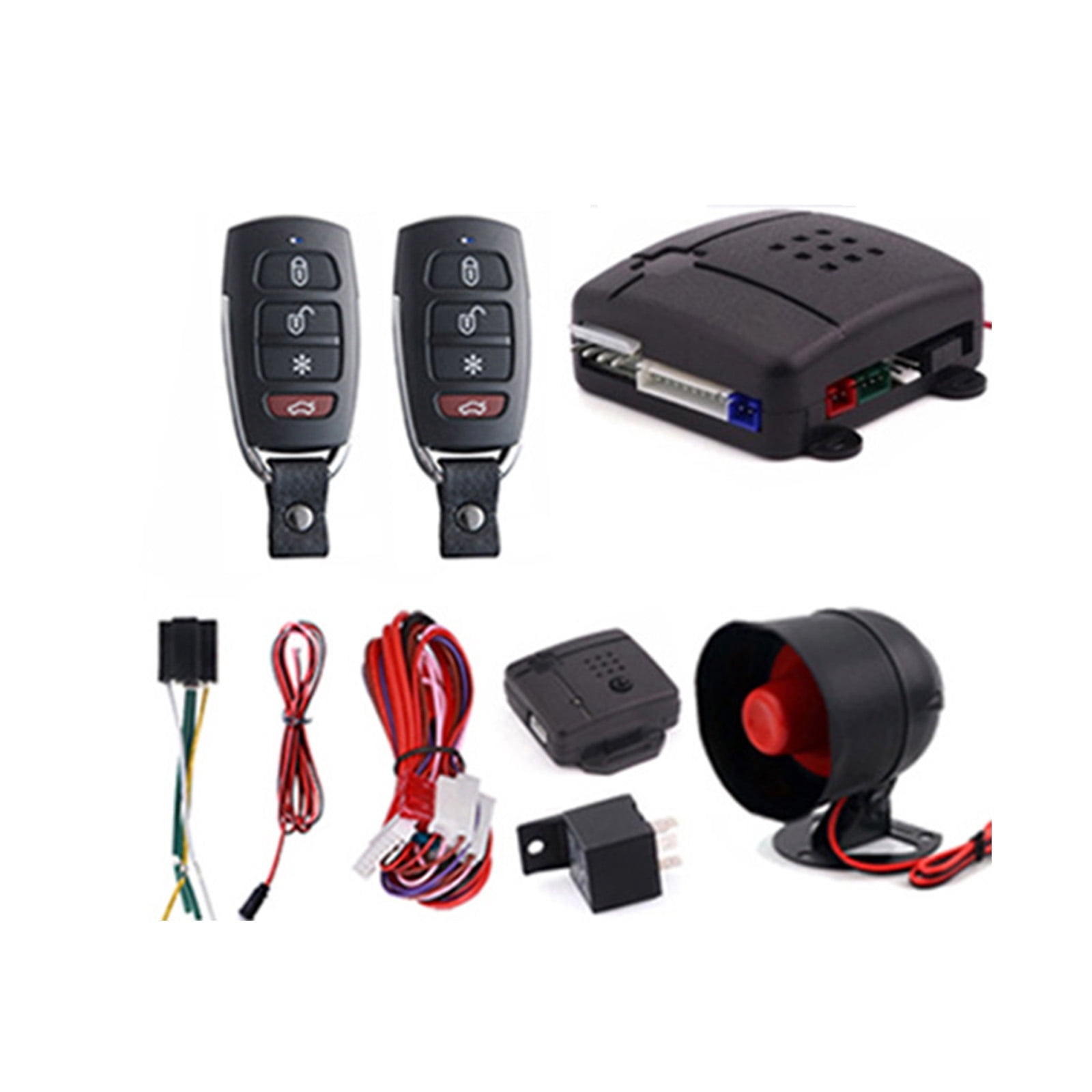 Car Alarm Security System, Black Universal Anti-Theft Device Car ...