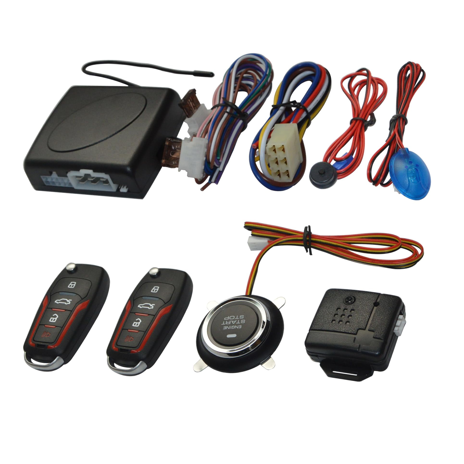 Car Alarm System with Remote Start and Smart Push Start Button, Car ...