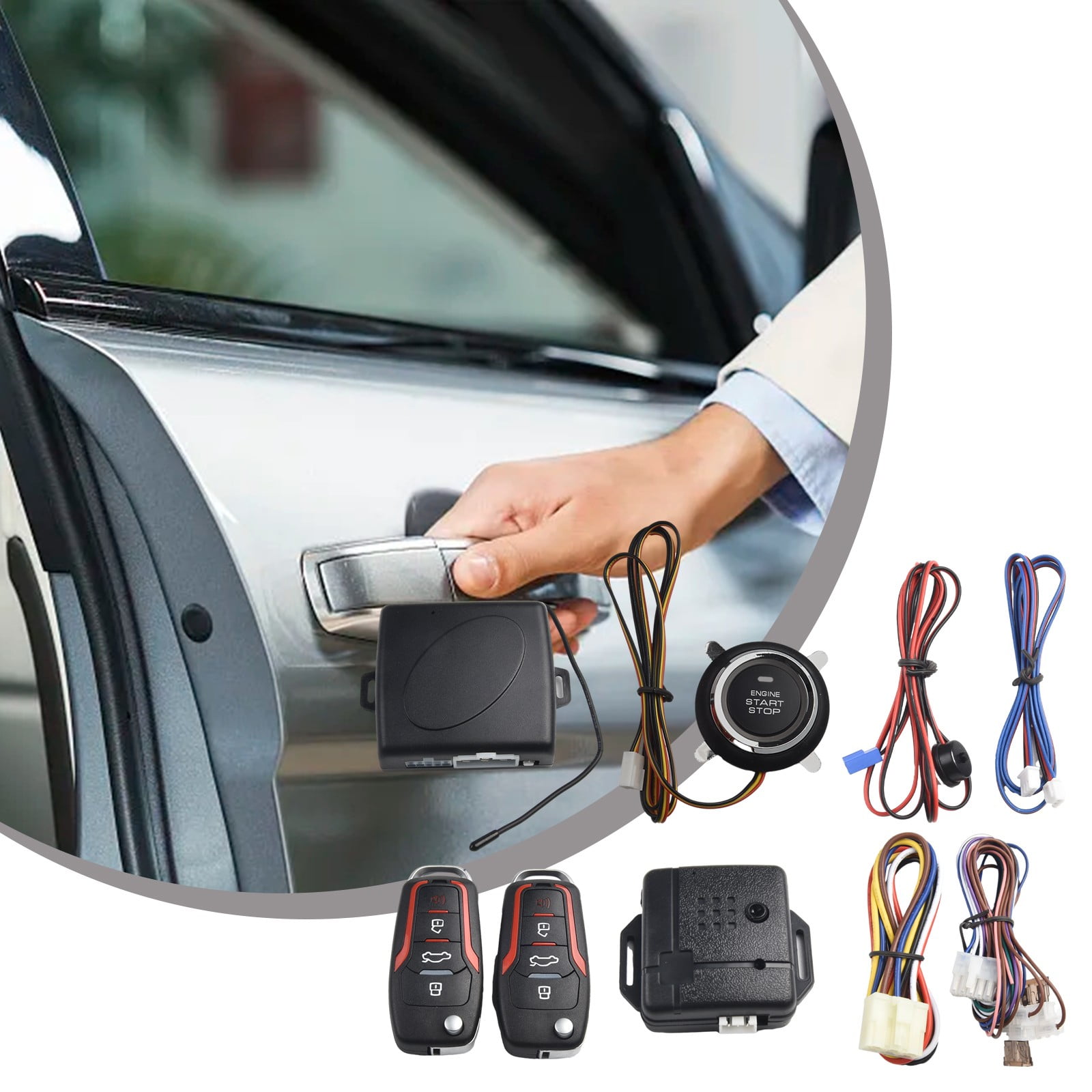 Car Alarm With Auto Push Button Auto Stop Keyless Entry System Smart ...