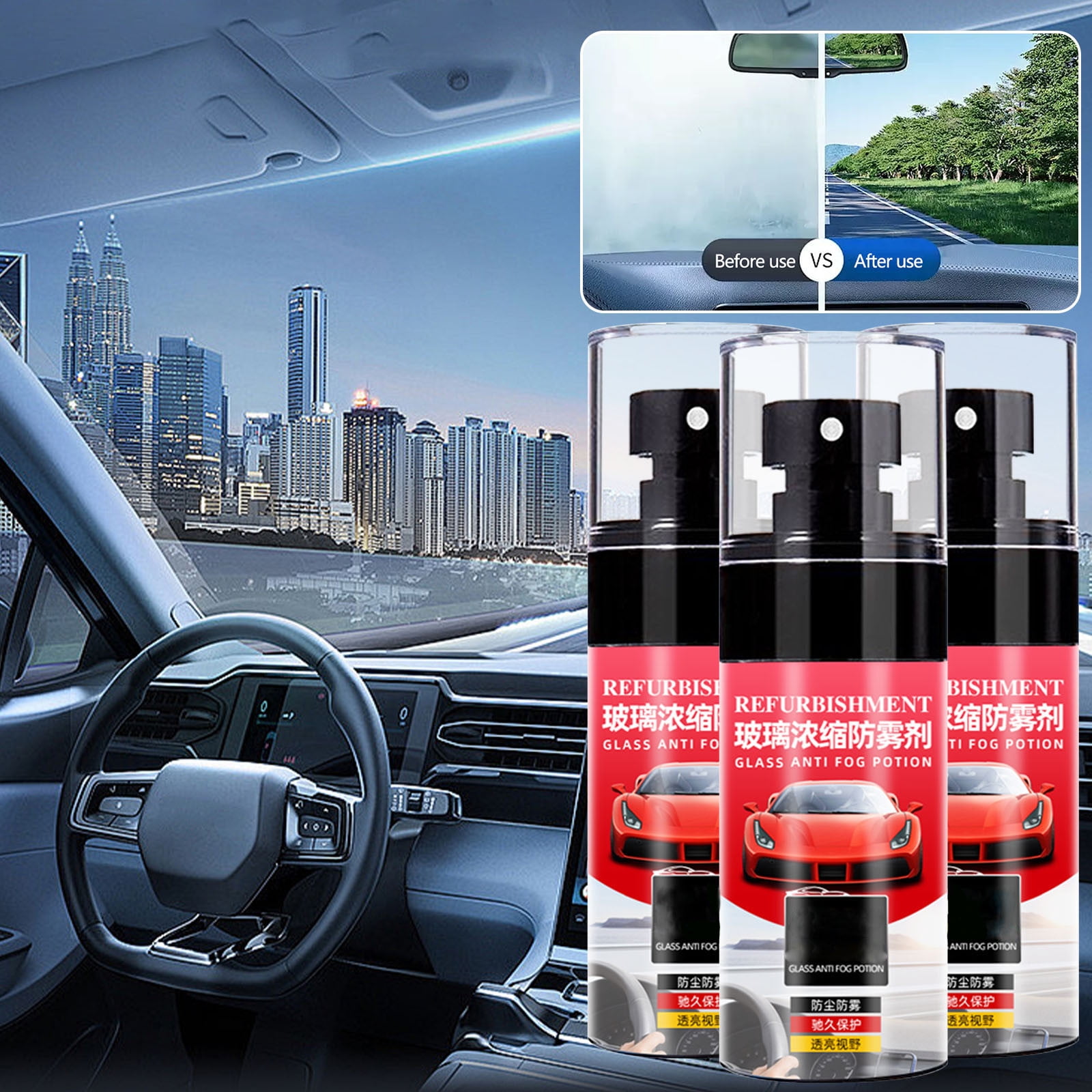 Car Anti-Fog Spray - Anti-Fog and Water Repellent Spray for Windshields ...