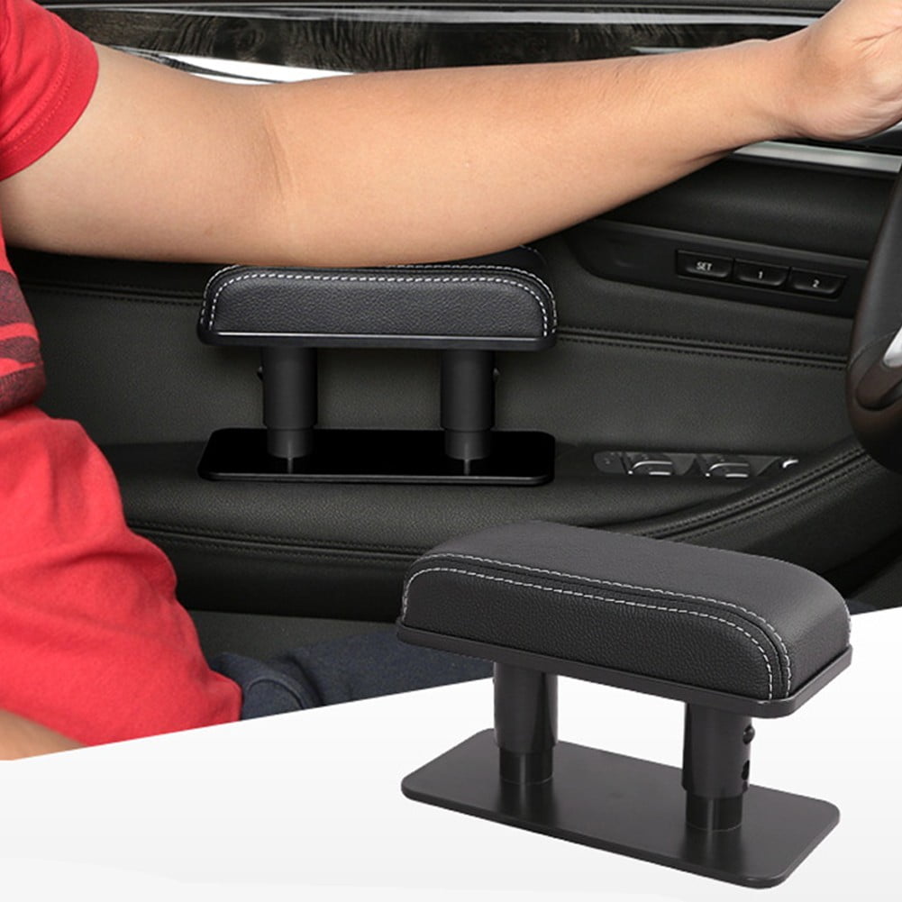 Car Armrest Adjustable Height Left Elbow Support Pad Rest Pad Black ...
