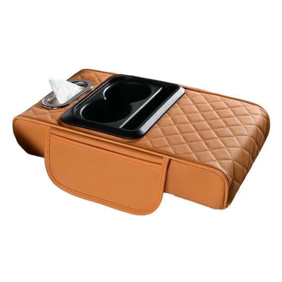 Car Armrest Box Thicken Height Pad Arm Rest Cushion with Pocket Tissue ...