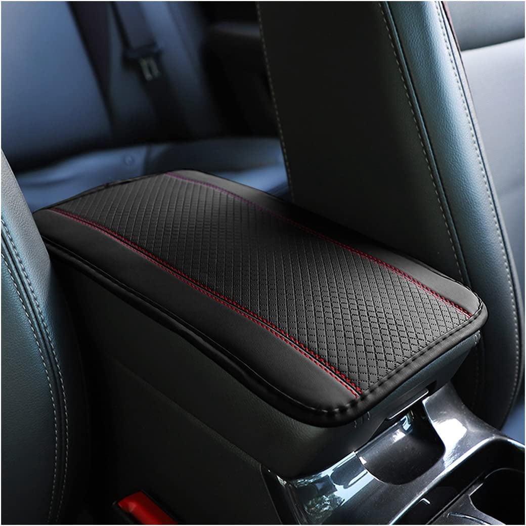 Car Armrest Storage Box Mat, Fiber Leather Car Center Console Cover ...