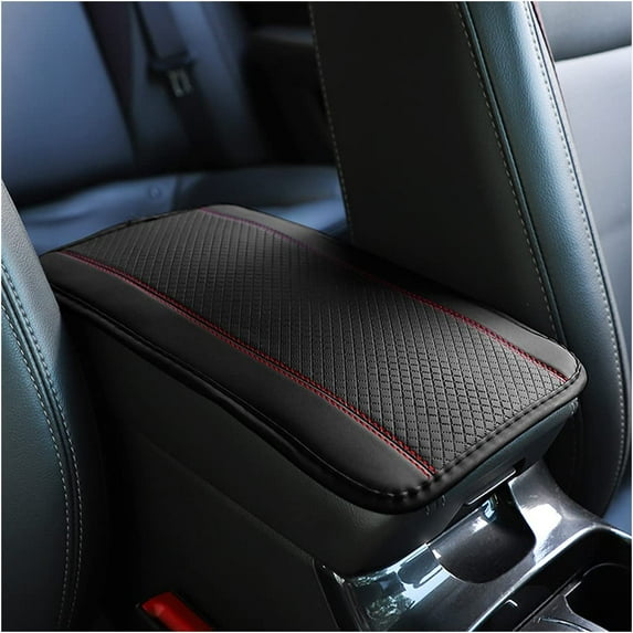 Car Armrest Storage Box Mat, Fiber Leather Car Center Console Cover ...
