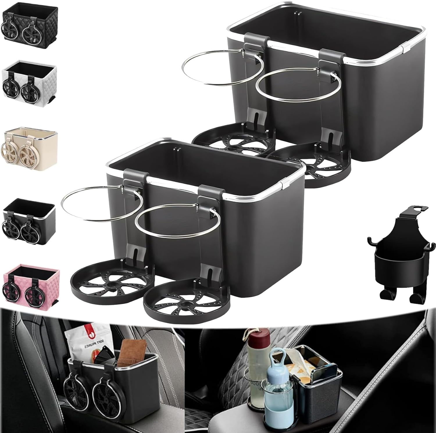Car Armrest Storage Box with 2 Cup Holders - 2025 New Between Car Seat ...