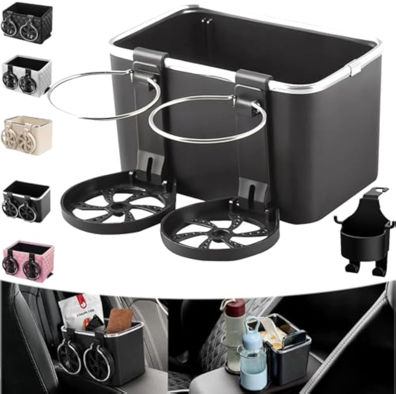 Car Armrest Storage Box with 2 Cup Holders - 2025 New Between Car Seat ...