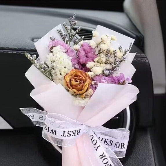 Car Aromatherapy Mini Dried Flower Bouquet Perfume Clip ...