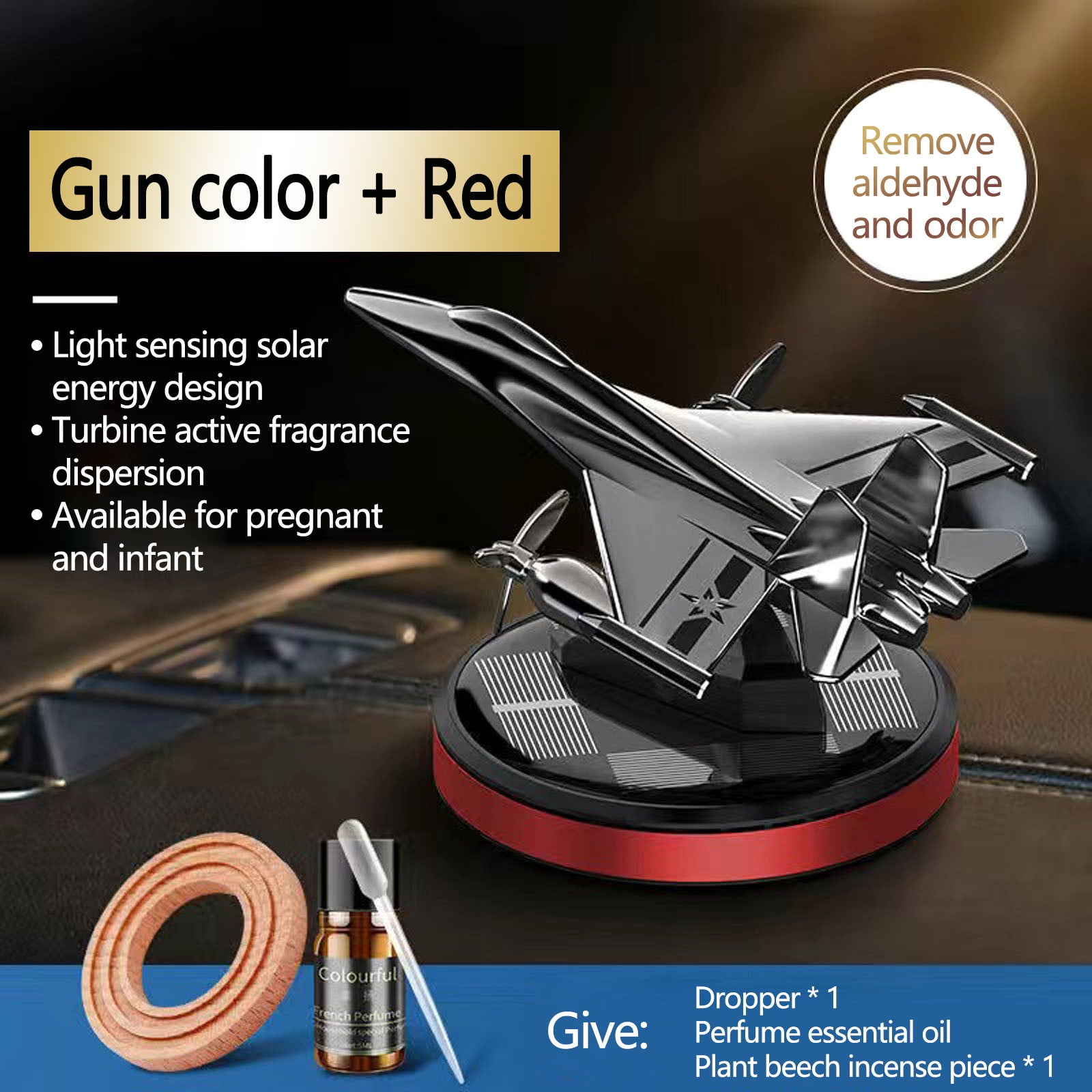 Car Aromatherapy Perfume Helicopter - Aluminum Alloy, Solar-Powered ...