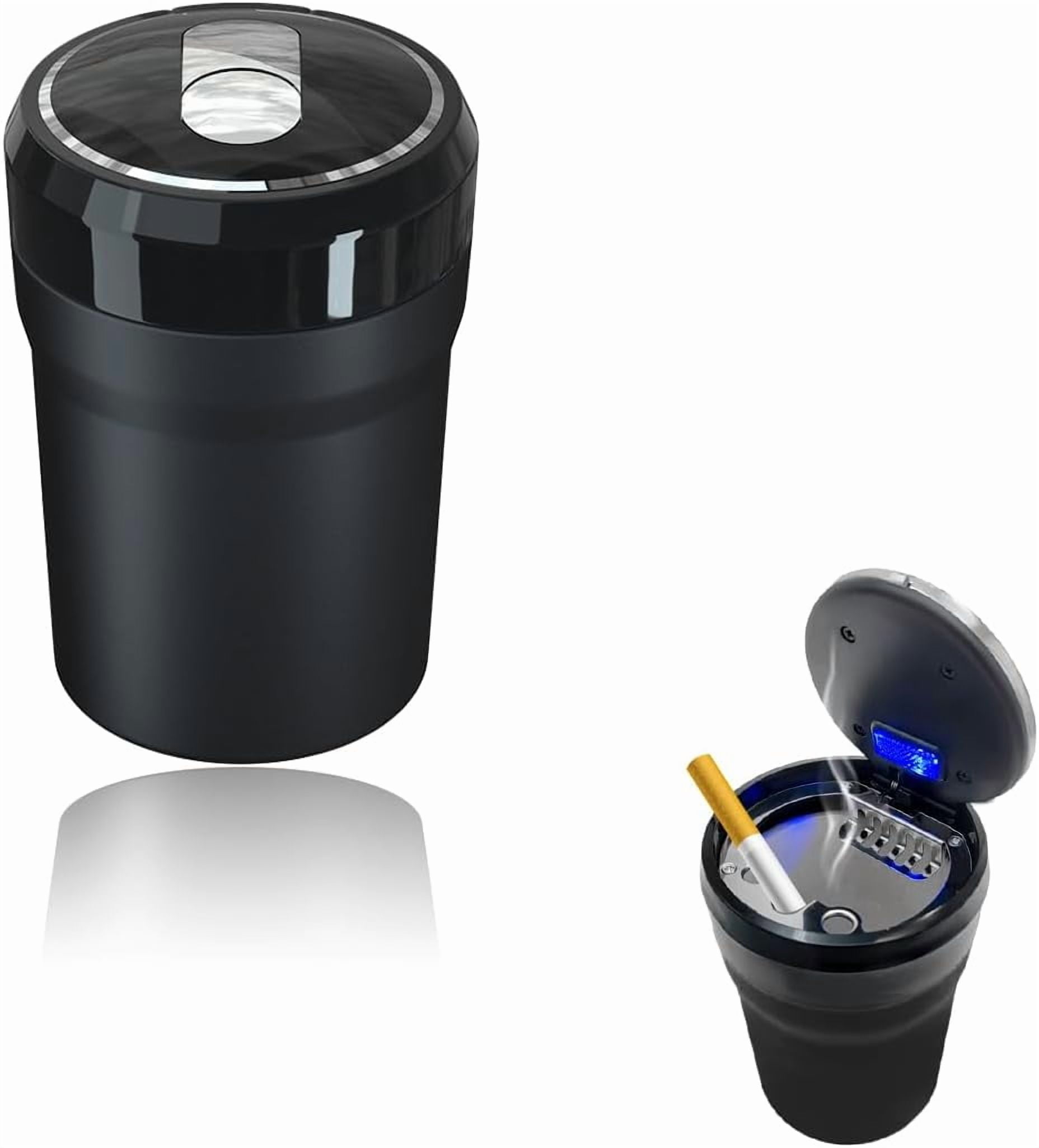 Car Ashtray, Portable Smokeless Cylinder Cup Holder Ash Tray, Smokeless ...