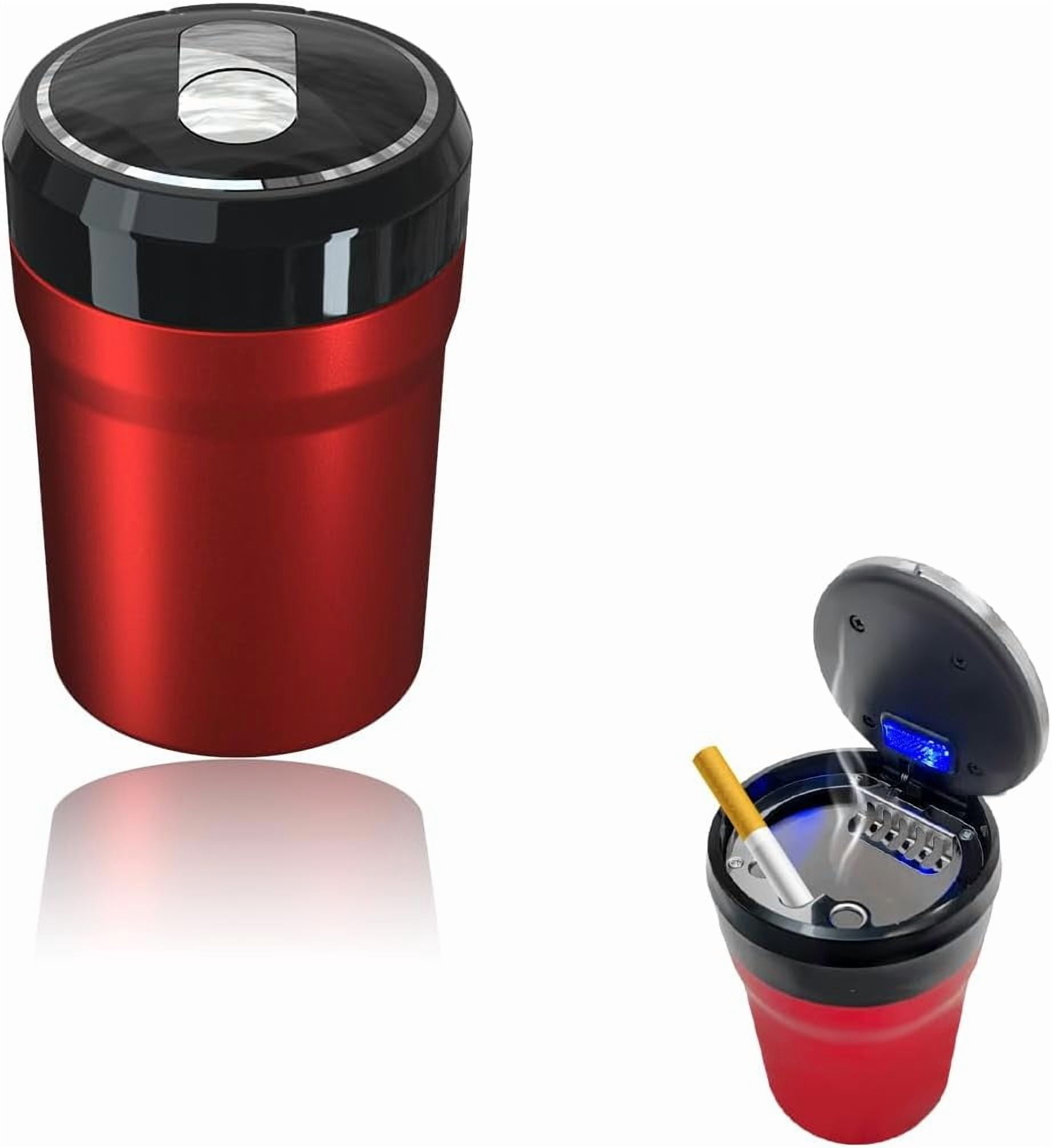 Car Ashtray, Portable Smokeless Cylinder Cup Holder Ash Tray, Smokeless ...