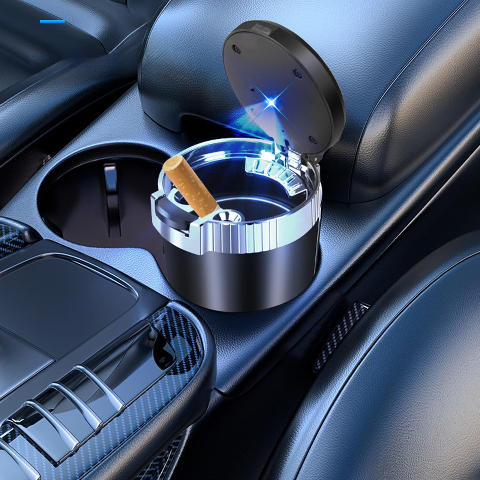 Car Ashtray with Lid Smell Proof, Smokeless Ashtray, Mini Car Trash Can ...