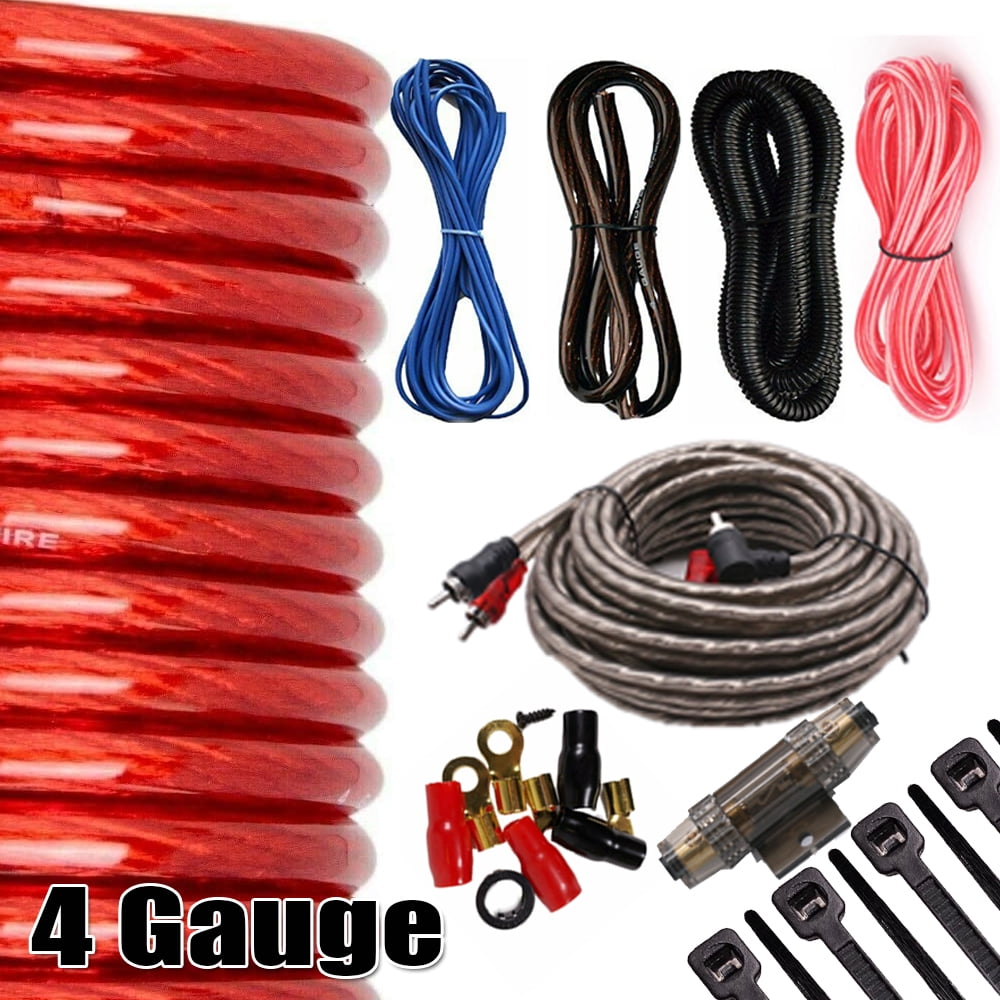 Car Audio 4 Gauge Cable Kit Amp Amplifier Install RCA Subwoofer Sub ...