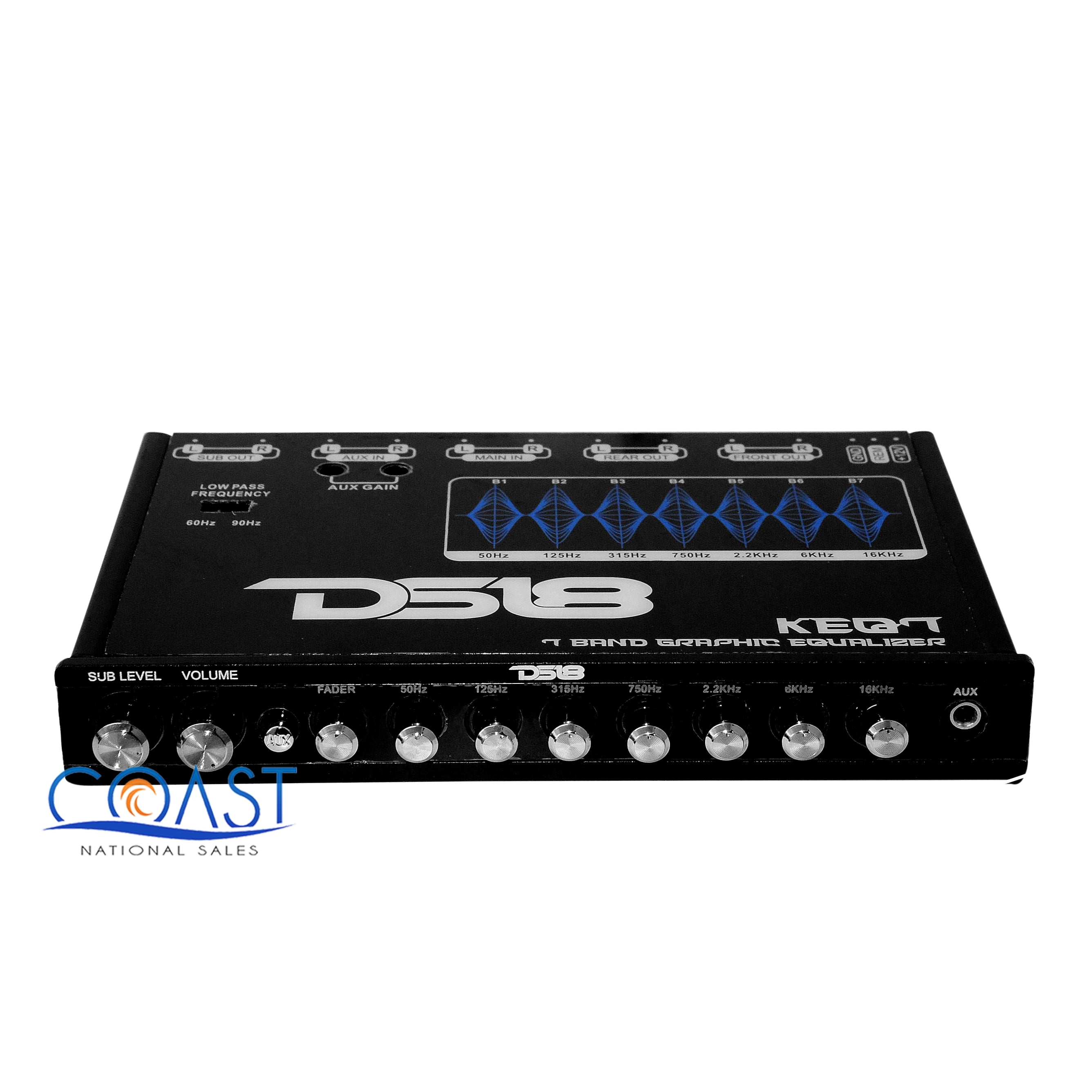 Car Audio 6-Channel 7-Band Graphic Equalizer Car Audio Subwoofer AUX ...