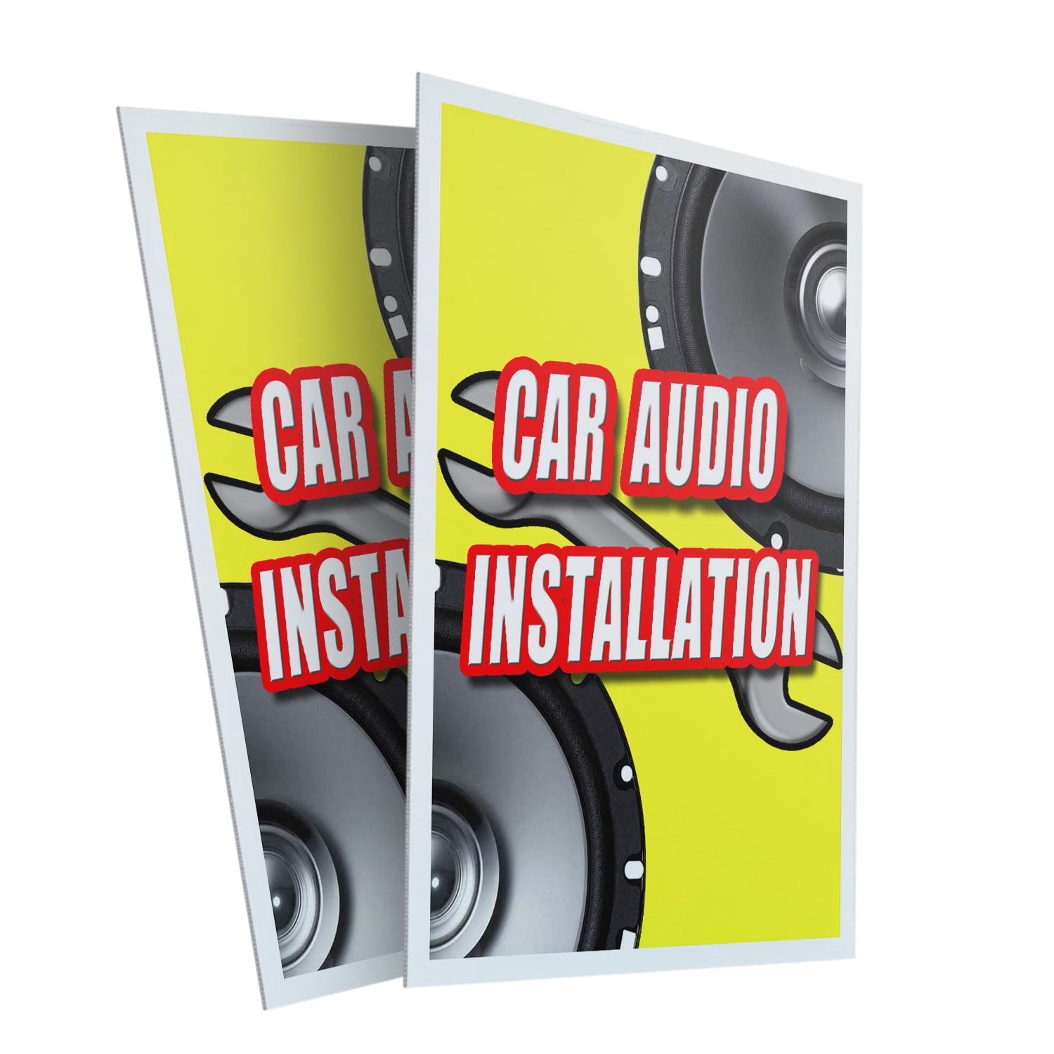 Car Audio Installation (2-PACK) 24" x 36" Plastic Signs | Sign Insert ...