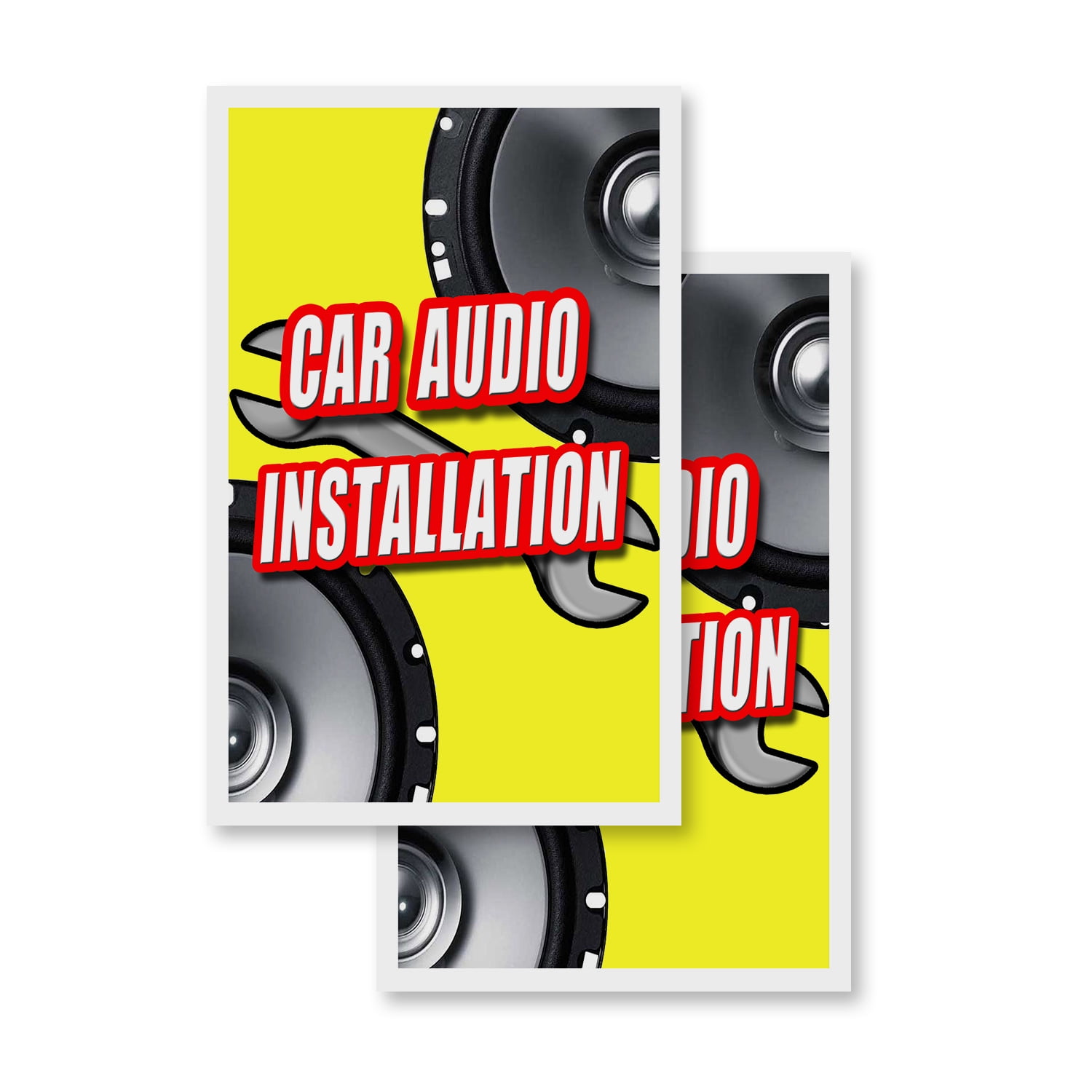Car Audio Installation (2-PACK) 24" x 36" Vinyl Decals | Sign Insert ...
