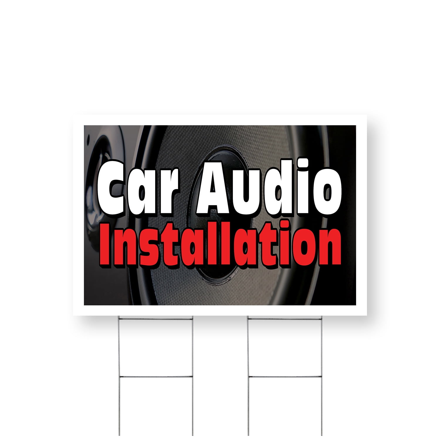 Car Audio Installation Yard Sign 24 Inch x 36 Inch Single Sided ...