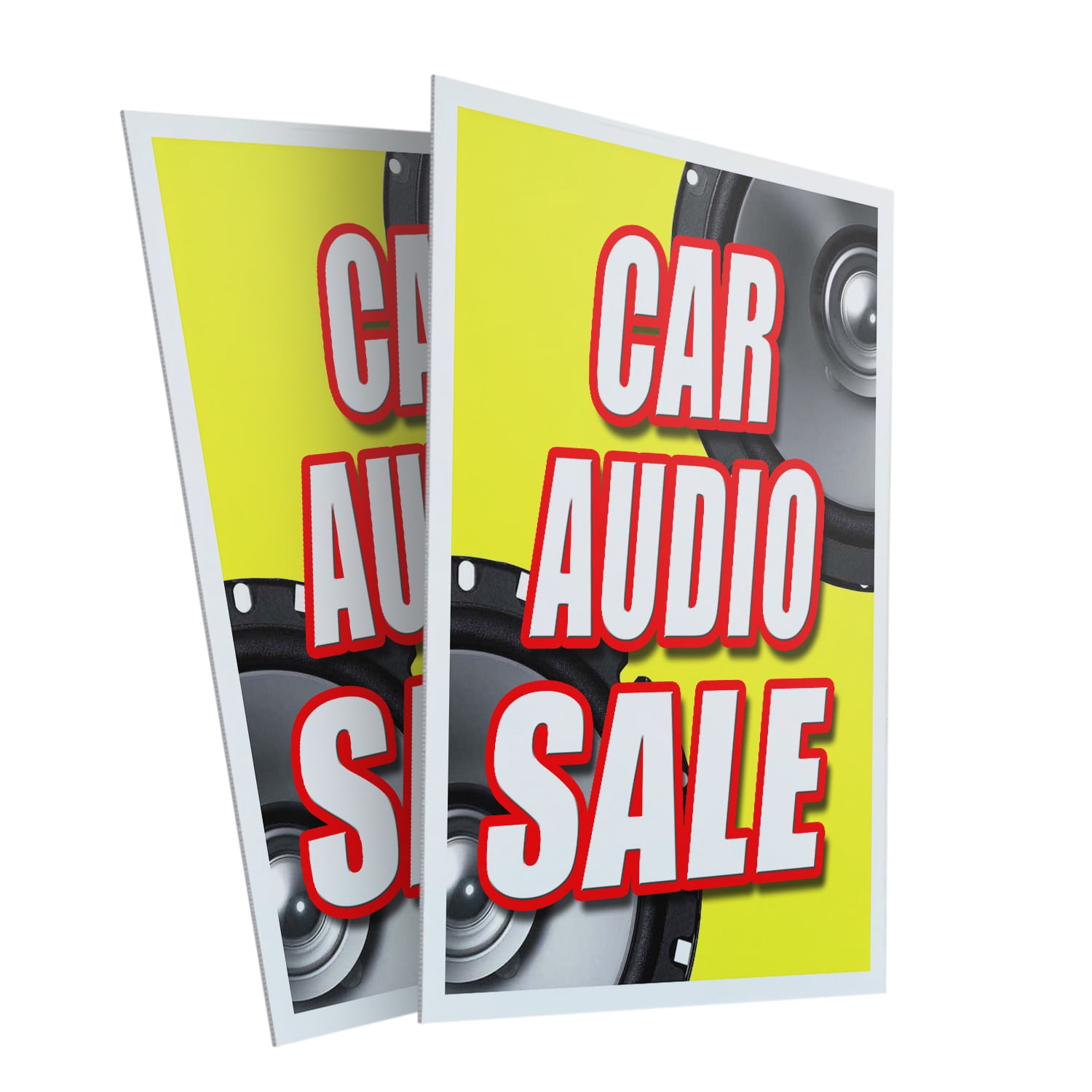 Car Audio Sale (2-PACK) 24" x 36" Plastic Signs | Sign Insert 4mm ...