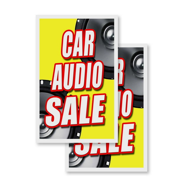 Car Audio Sale (2-PACK) 24" x 36" Vinyl Decals | Sign Insert Peel ...