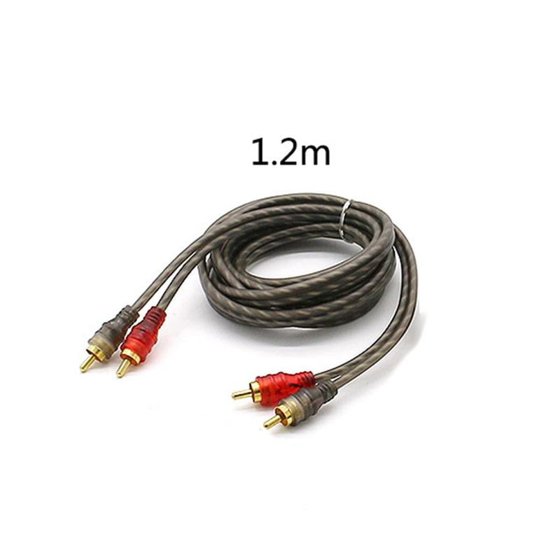 Car Audio Signal Cable 0.5-5M Pure Copper Wire RCA Plug Audio Cord ...