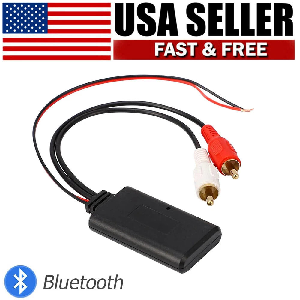 Car Audio Stereo Bluetooth Aux Receiver Module 2 Rca Interface Cable ...