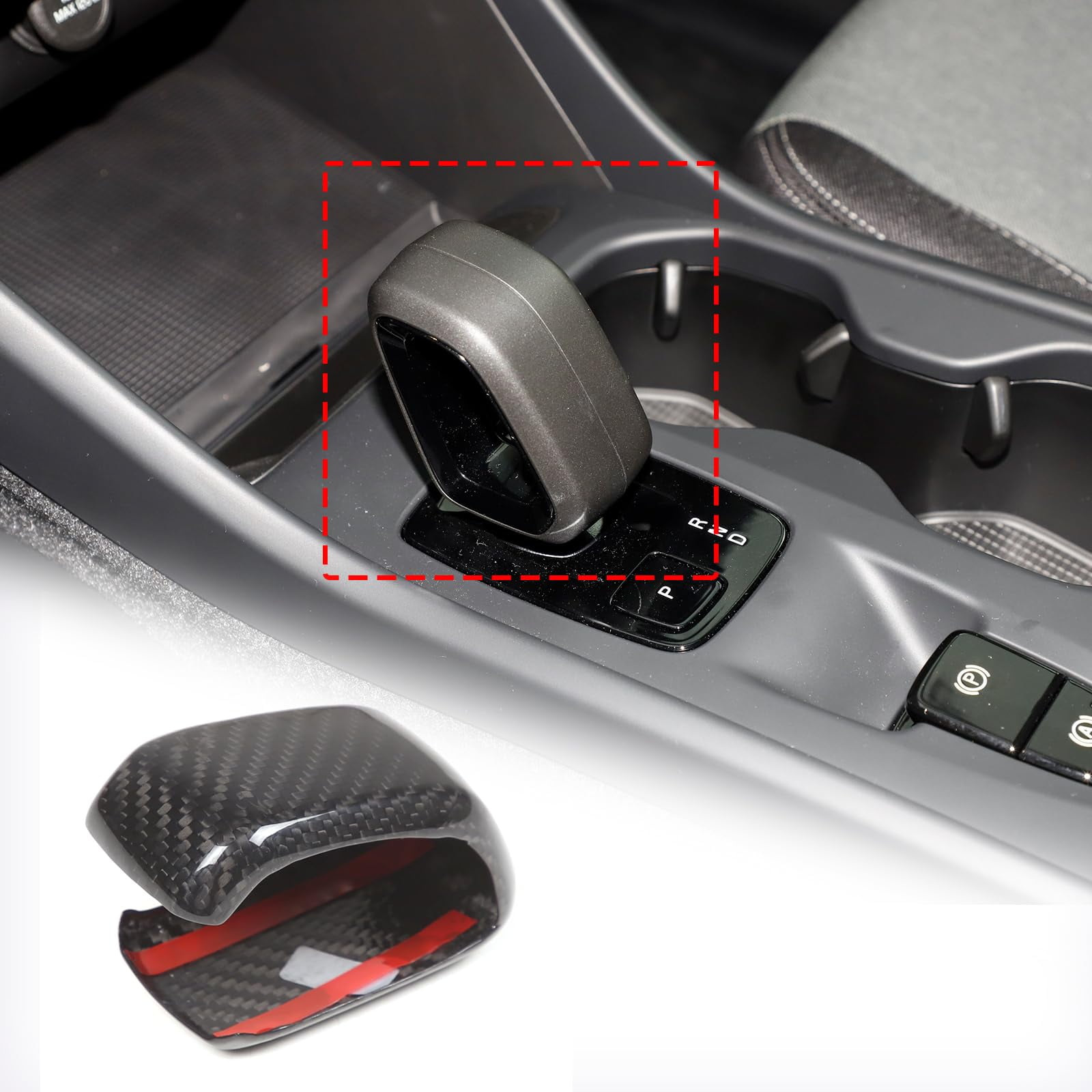 Car Auto Real Carbon Fiber Gear Shift Knob Trim Sticker for Volvo XC40 ...