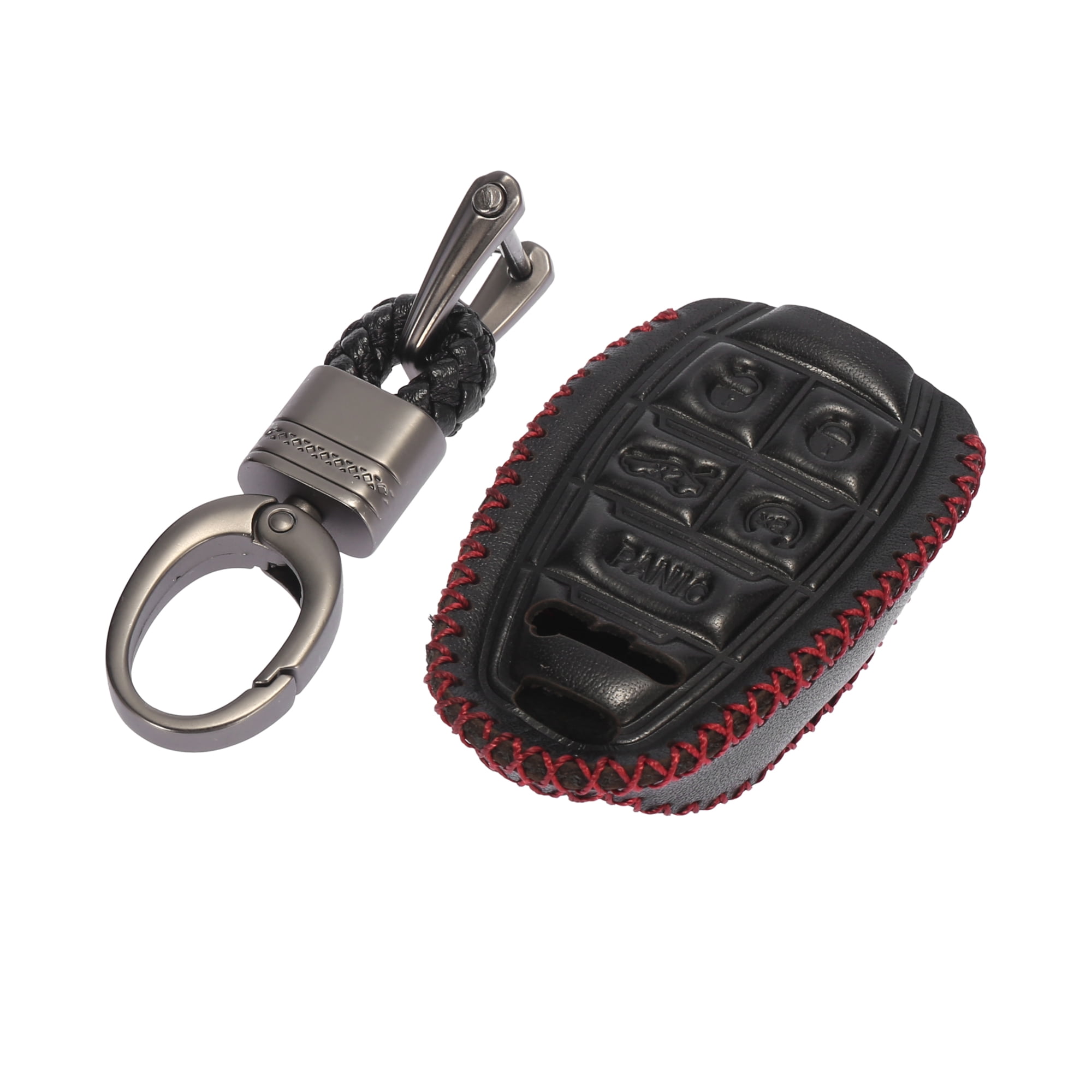 Car Auto Remote Key Fob Case Cover Shell Protector Faux Leather Black ...