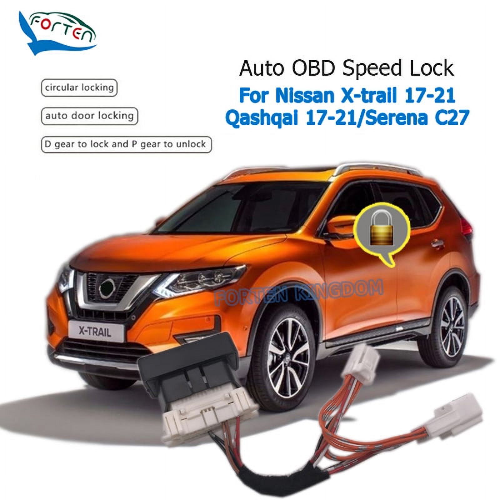 Car Automatic OBD Gear Door Speed Lock & Unlock Device For Nissan X-Trail 17-21 Qashqai 2017 ...