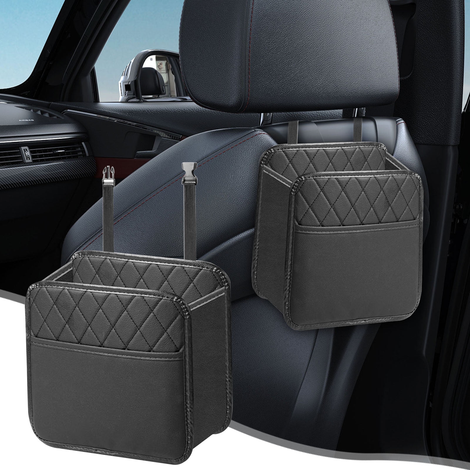 Car Back Seat Organizer, Waterproof PU Leather Front & Backseat Car ...