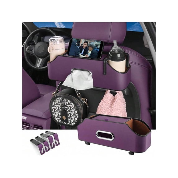 Car Back Seat Organizer With 2 Drin Holder - Tissue Box And Storage Box ...