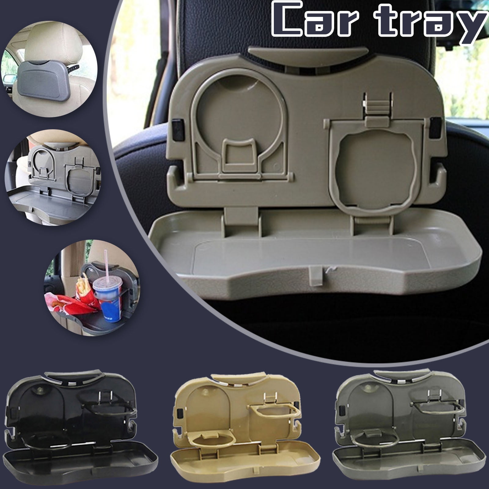 Car Back Seat Storage Organizer, Folding Table Tray, Auto Drink Food ...