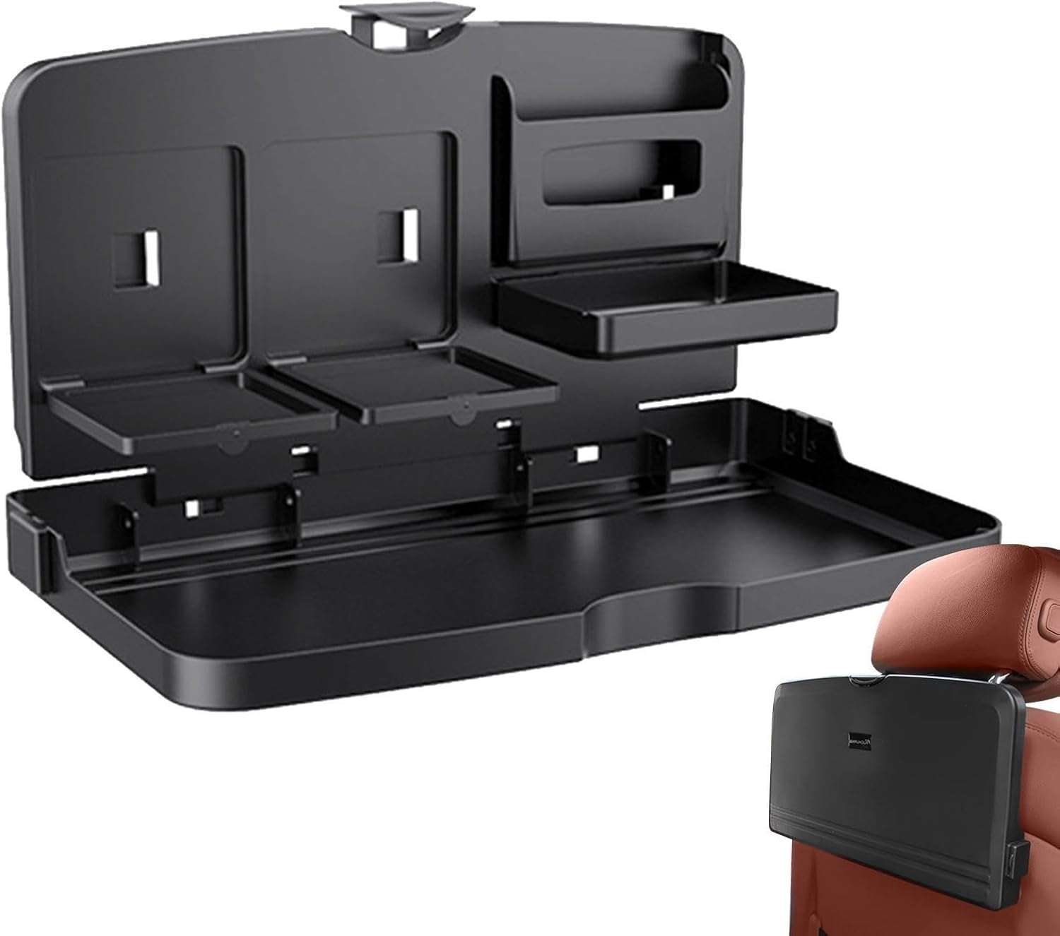 Car Backseat Folding Food Tray, Large Capacity, Multi-Functional, for ...