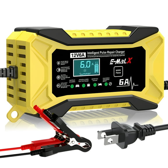 Battery Charger 6-Amp 12V Automatic Smart Battery Trickle Charger ...