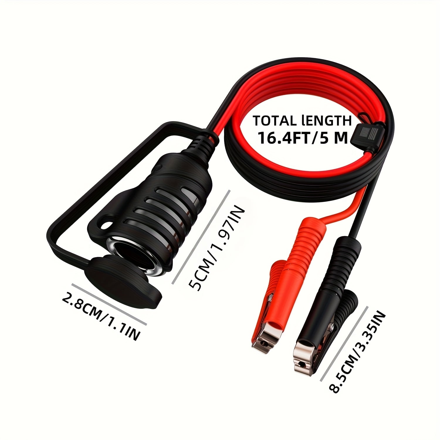 [Car Battery Clip Extension] 16AWG Car Battery Clip Extension Cable ...