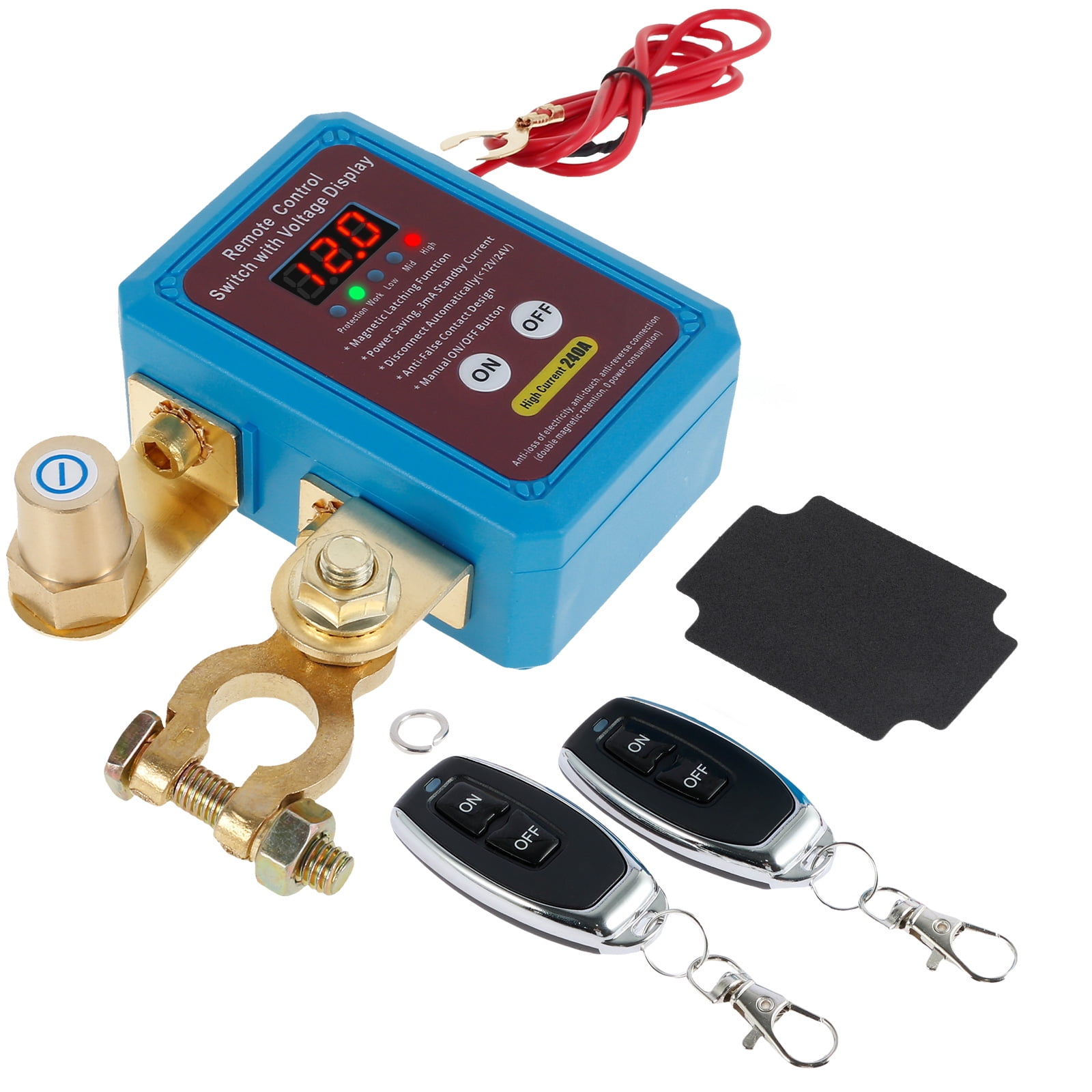 Car Battery Disconnect Switch 12V Remote Automatic Car Battery Shut Off ...