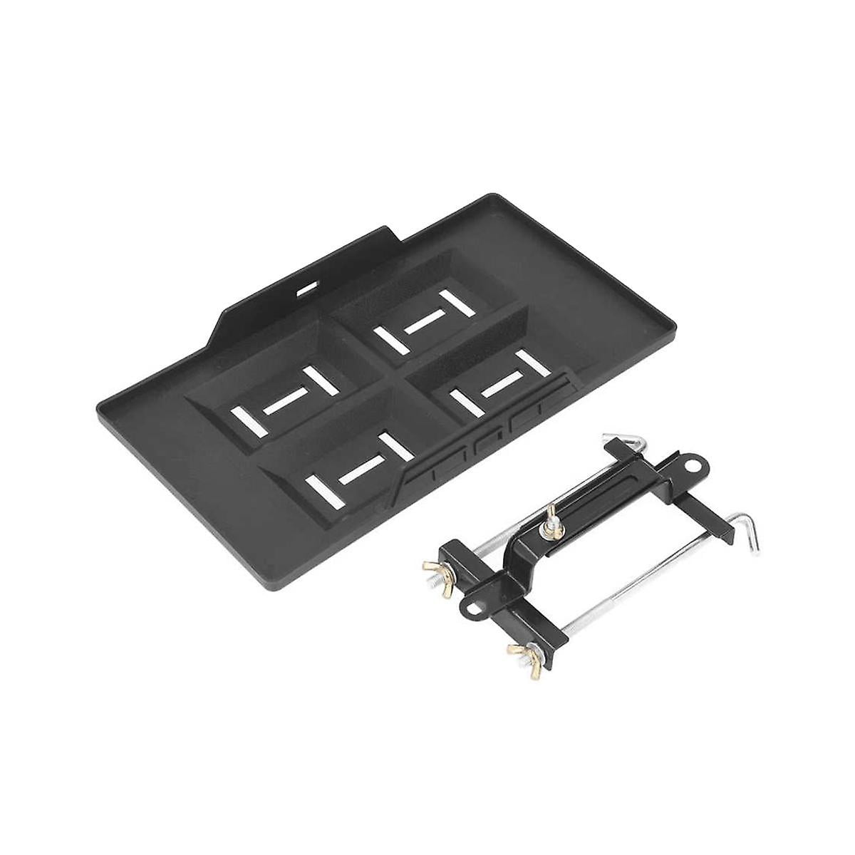 Car Battery Hold Down Tray Bracket Kit Height Adjustable Black Sturdy ...
