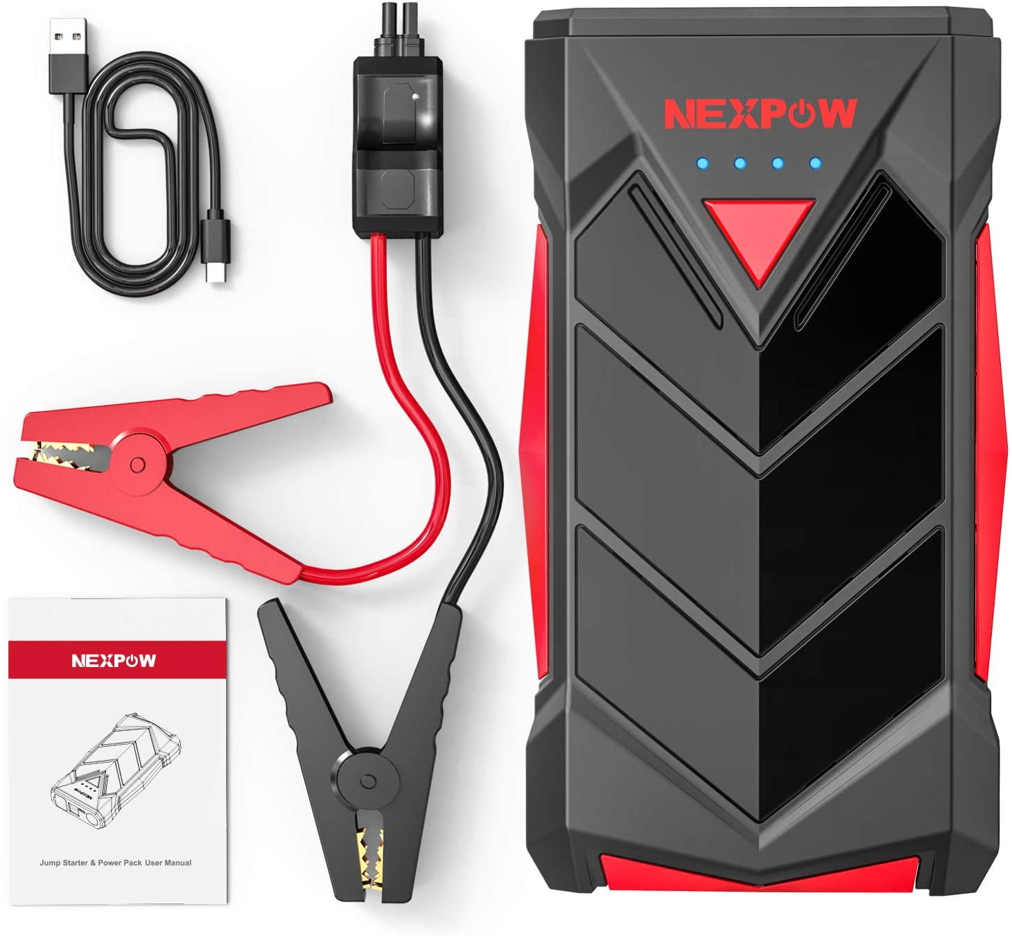 Car Battery Starter, 1000A Peak 12V Car Battery Jump Starter Power Pack ...
