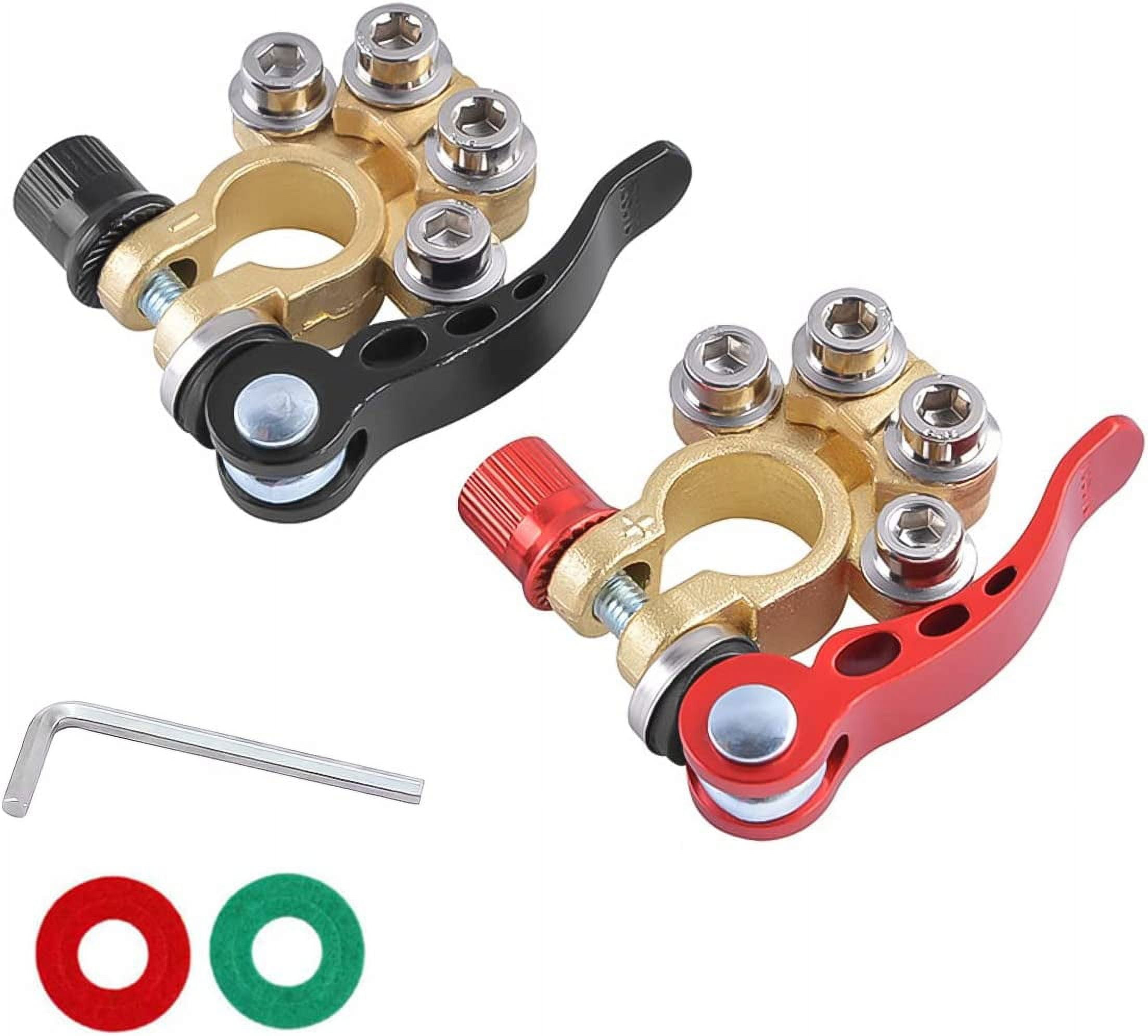 Battery Terminal Clamp Connectors, 2 Pcs 4 Way Quick Release Disconnect ...