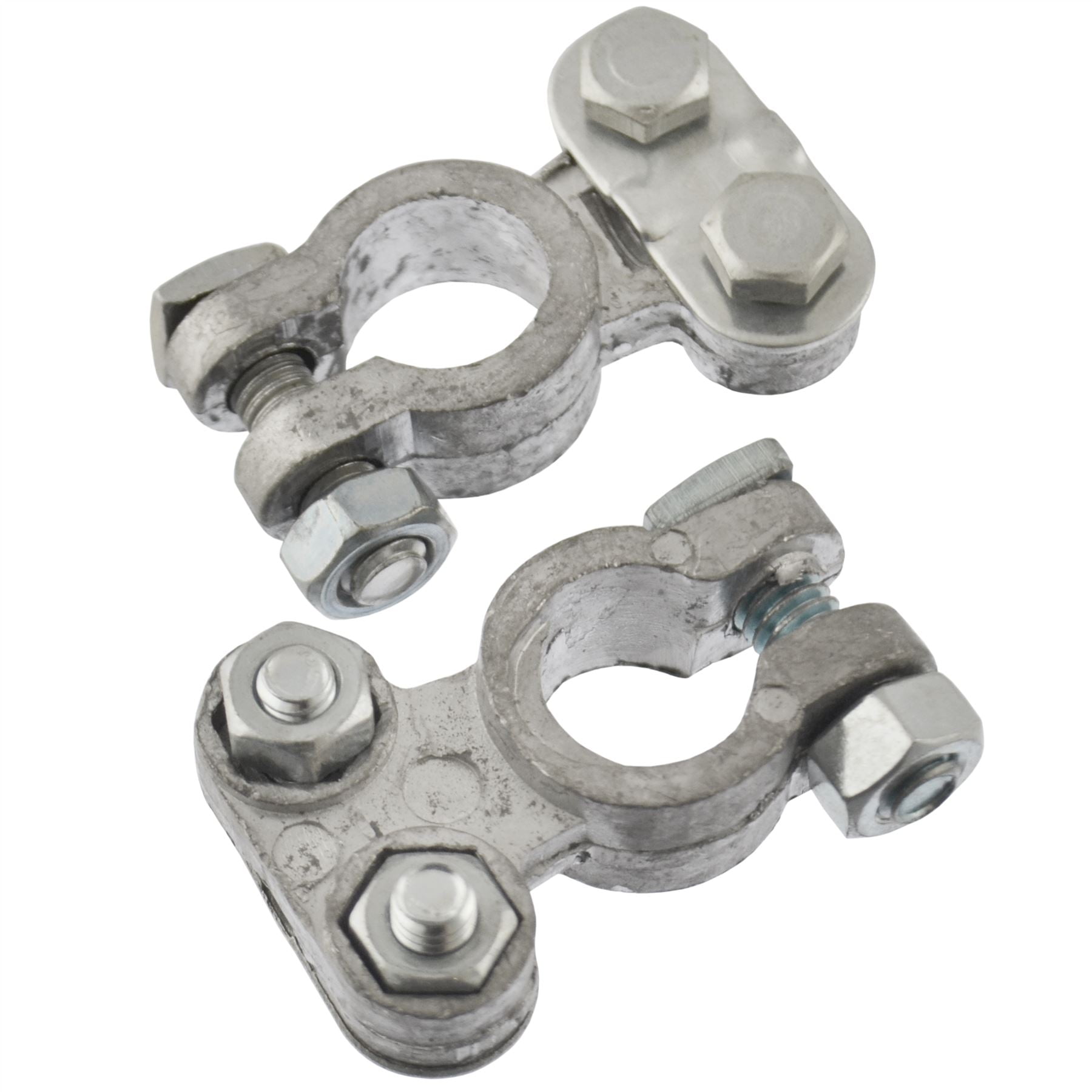 Car Battery Terminal Clamps Grips Bolts Positive & Negative 1 PAIR 12V ...