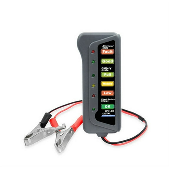 Car Battery Tester 12V Digital Alternator Tester 6 LED Lights Display ...